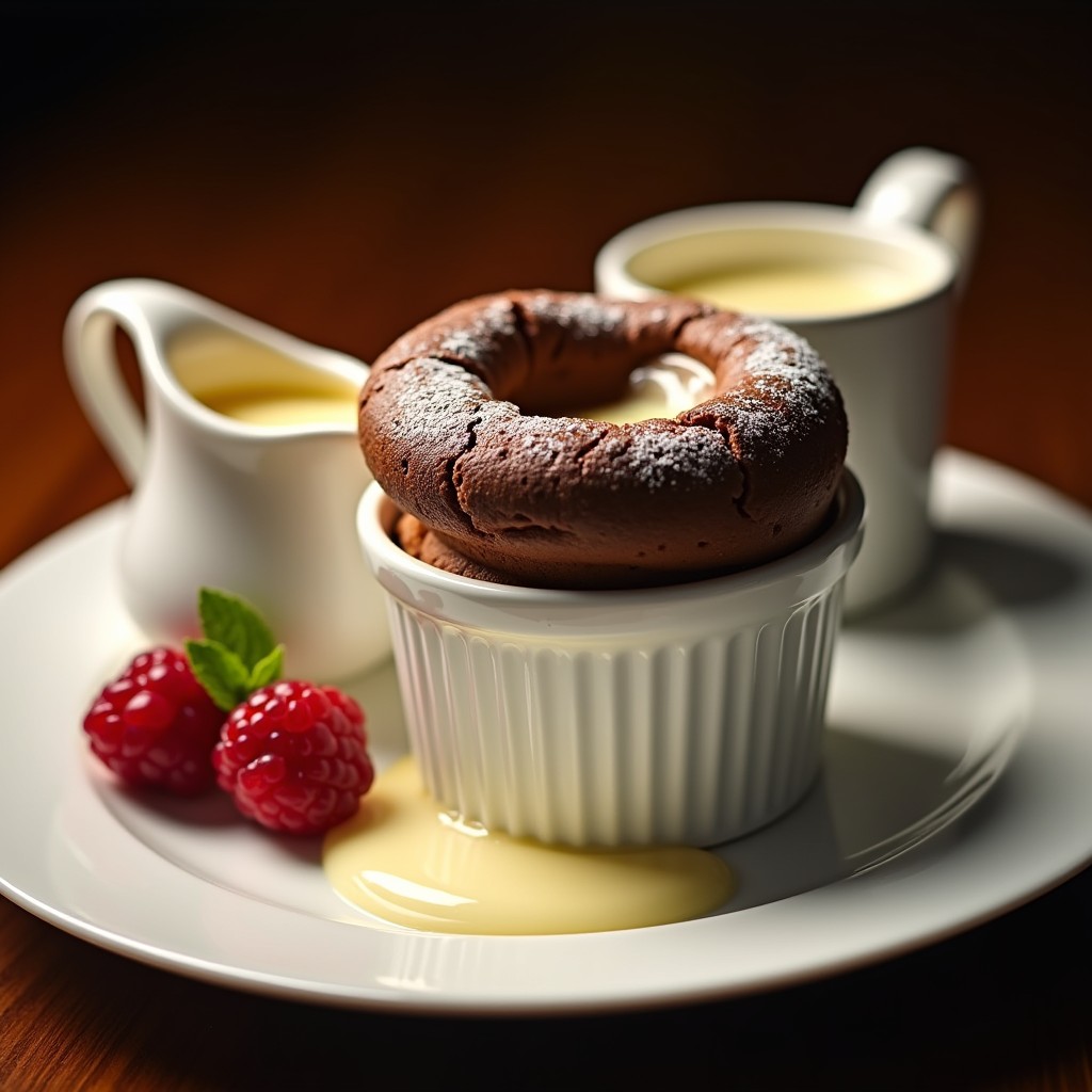 Aujourd'hui Inspired Chocolate Soufflé with Vanilla Crème ...