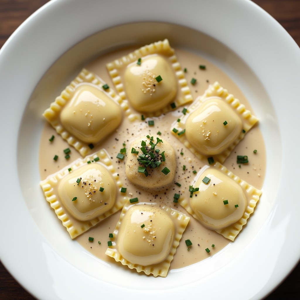 Aujourd'hui Inspired Wild Mushroom Ravioli in Truffle Cream Sauce ...